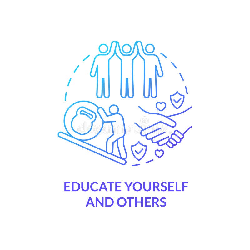 Educate Yourself and Others Blue Gradient Concept Icon Stock Vector ...