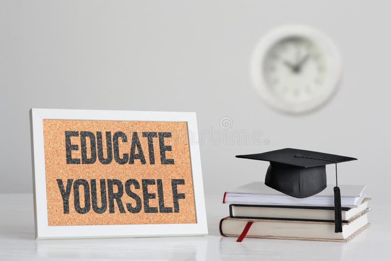 Educate Yourself is Shown Using the Text Stock Image - Image of ...