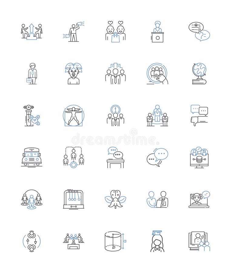 Educating Students Line Icons Collection. Learning, Teaching, Knowledge ...