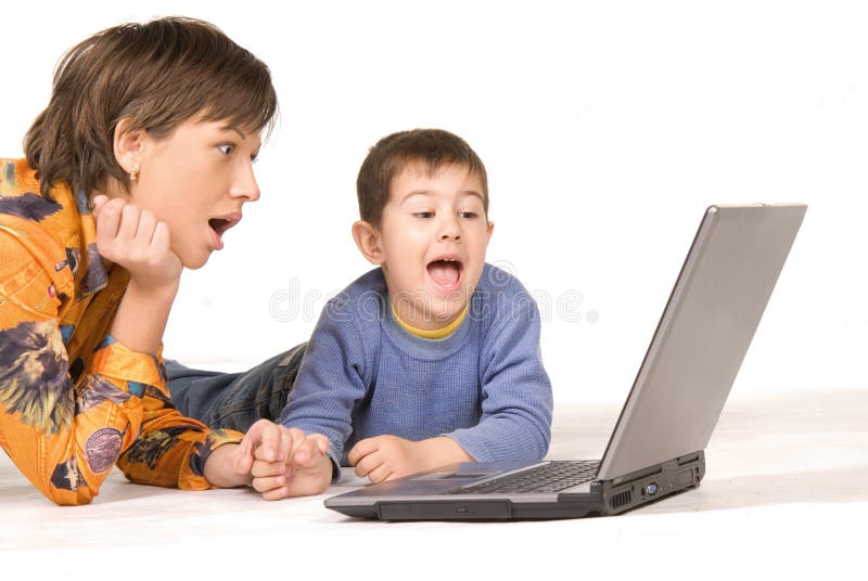 Angry Mother of Teen Playing Computer Games Stock Photo - Image of ...