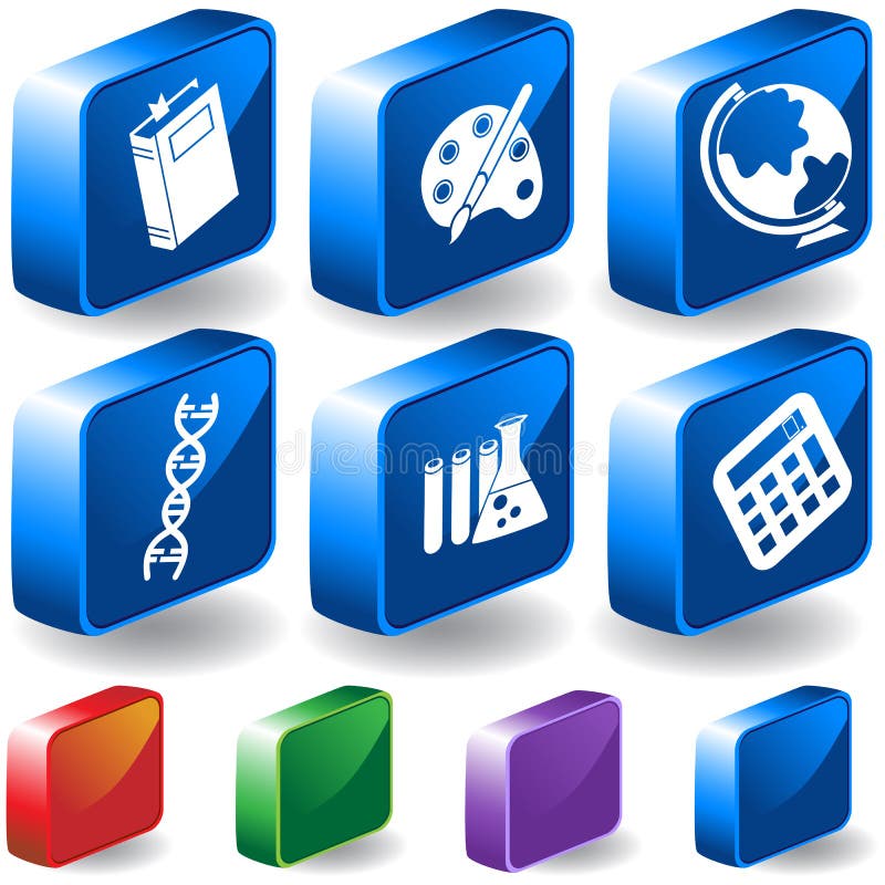 Education Button Set - Wheel Stock Vector - Illustration of graduation ...