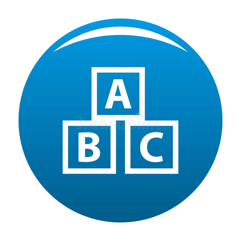 Education Abc Blocks Icon Blue Vector Stock Vector - Illustration of ...