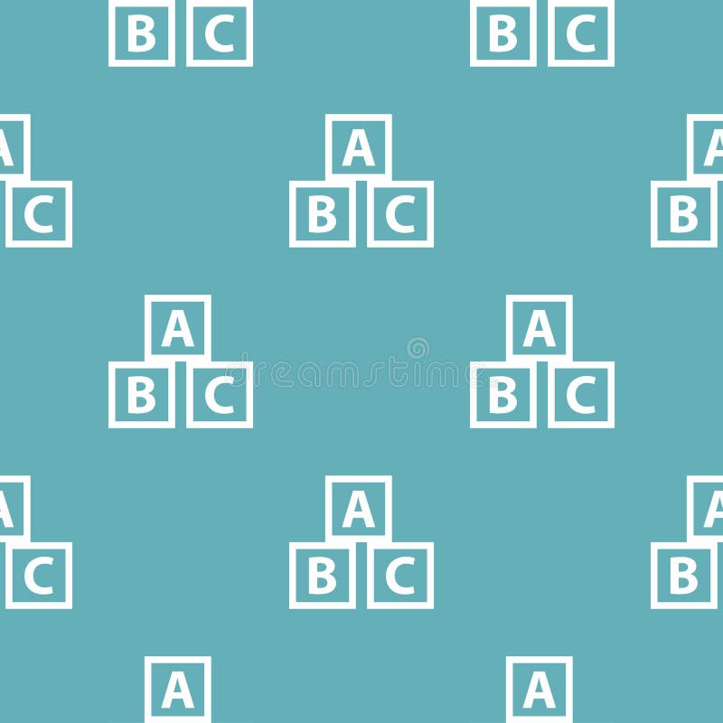 Education Abc Blocks Pattern Seamless Blue Stock Illustration ...