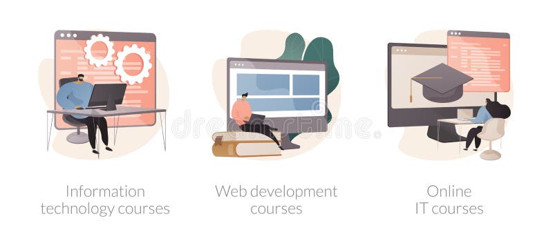 It Education Abstract Concept Vector Illustrations. Stock Vector ...