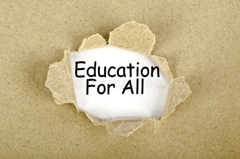 Education for All on a Torn Paper Stock Illustration - Illustration of ...