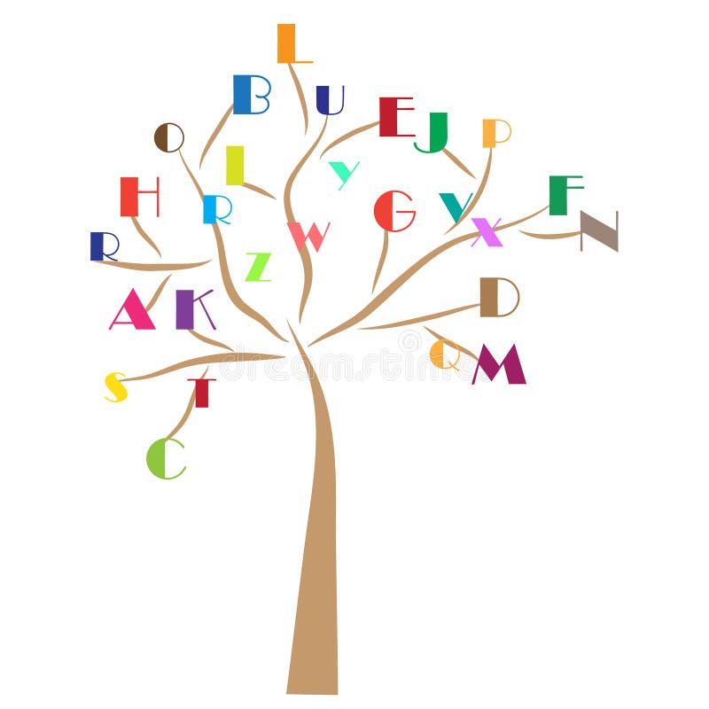 Education alphabet tree stock vector. Illustration of background - 97236268