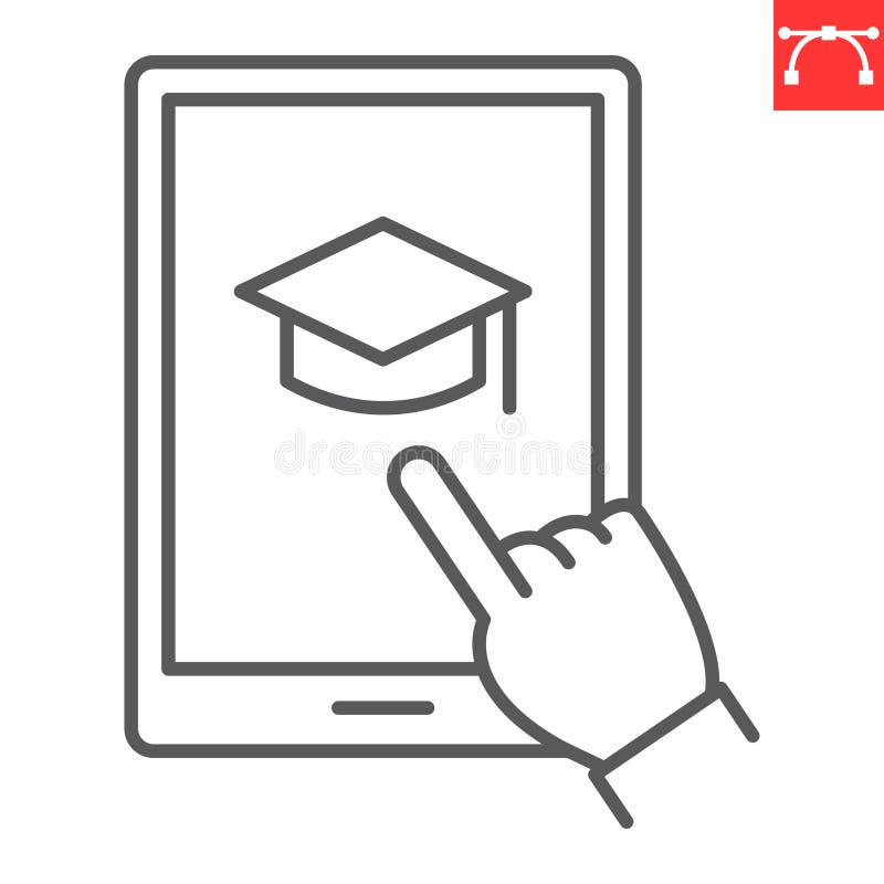 Education app line icon stock vector. Illustration of education - 314763809