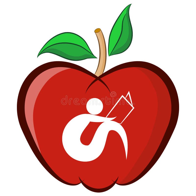 Preschool Education Symbol with Apple Stock Illustration - Illustration ...