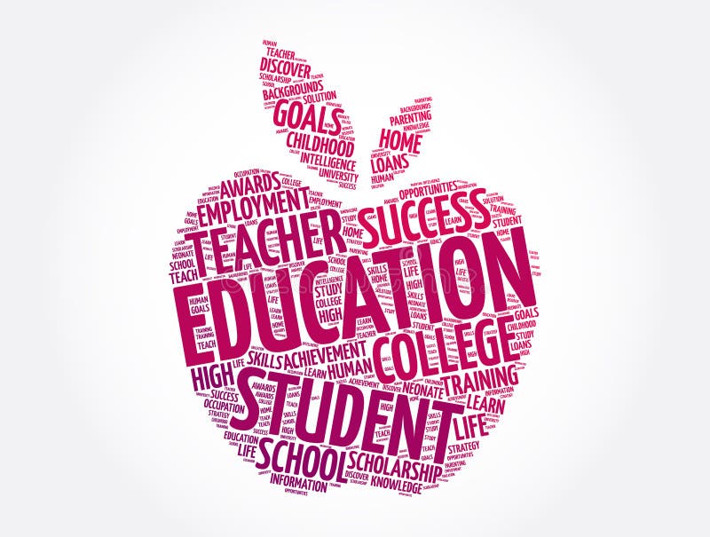 Education Apple Word Cloud Collage, Concept Background Stock ...
