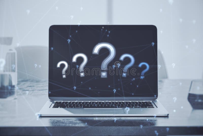 Education, Ask Symbol and Problem Concept with Digital Question Marks ...