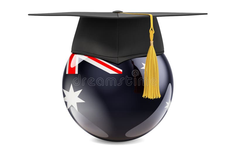 Graduation Cap with Australian Flag Stock Illustration - Illustration ...