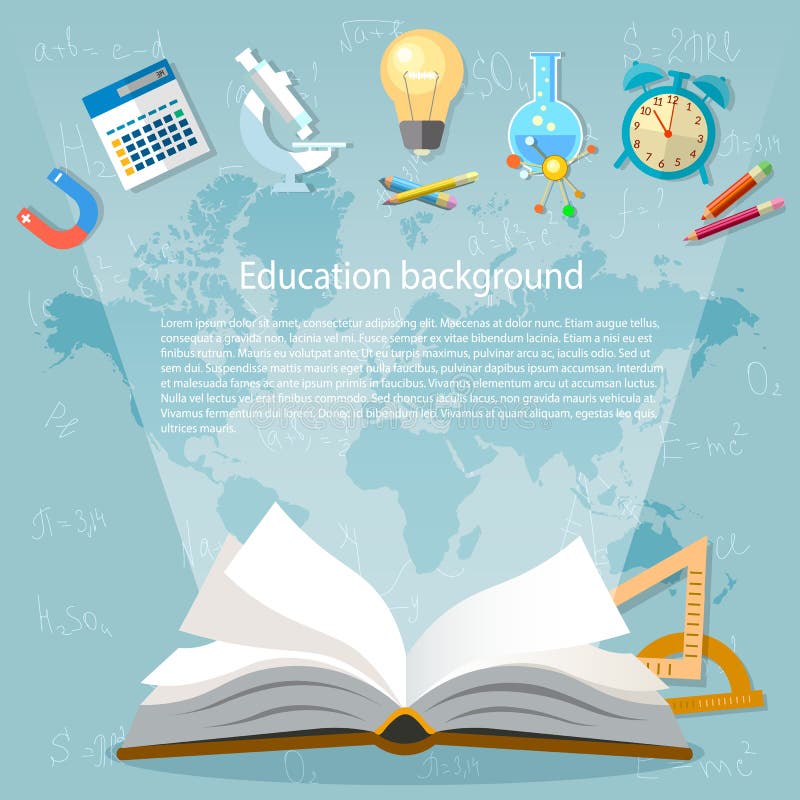 Education Background Open Book Back To School Stock Vector ...