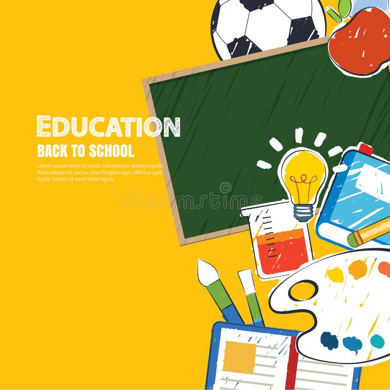 Education Banner And Back To School Background Template Stock Vector ...