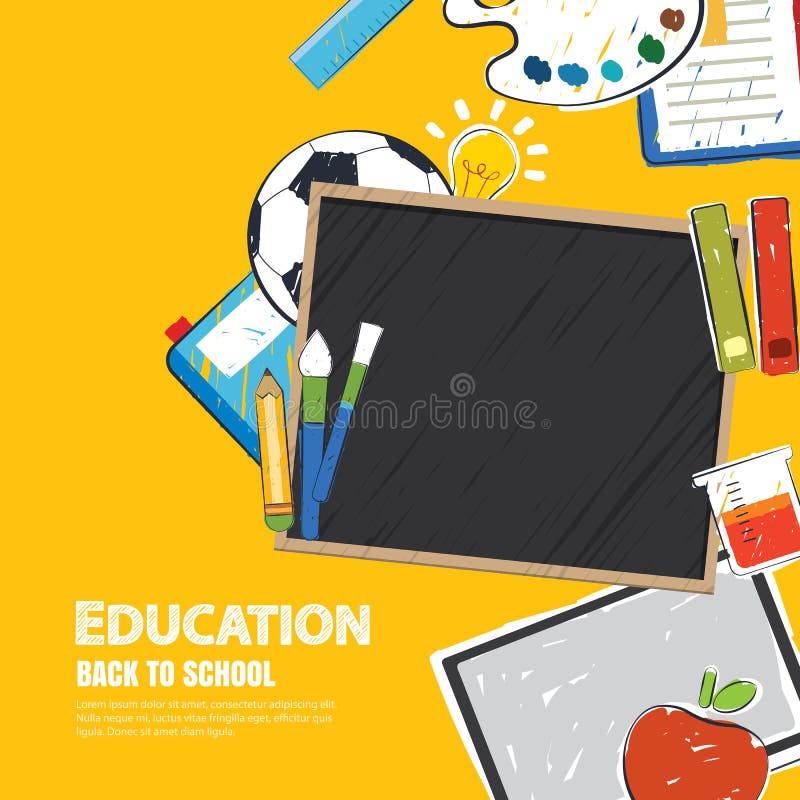 Education and Back To School Banner Concept Flat Design Stock Vector ...