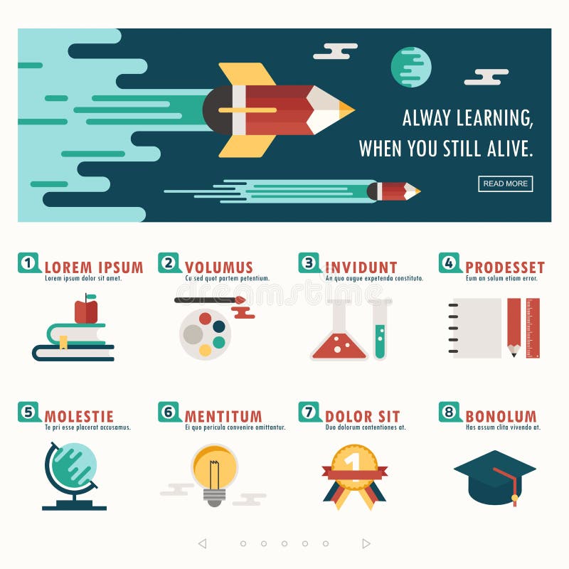 Education banner stock vector. Illustration of elements - 11962005