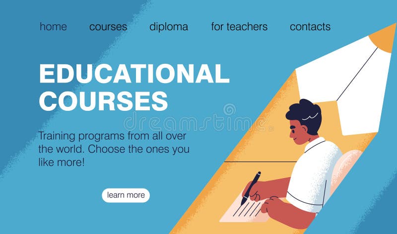 Education Banner, Web-site UI Design. Online Study, Background Template ...