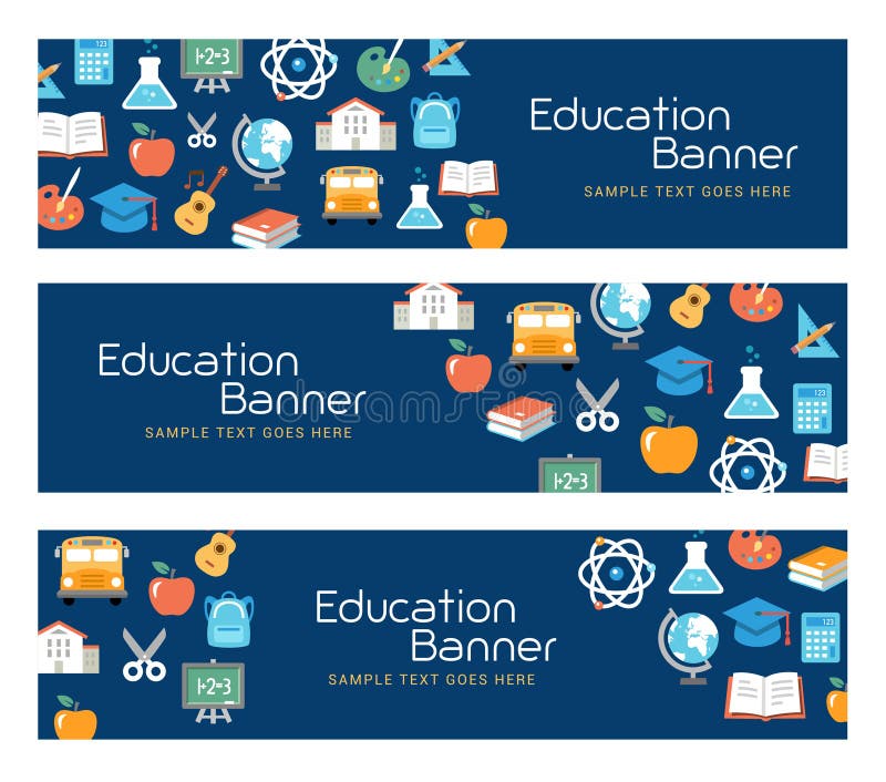 Education - set of banners stock vector. Illustration of college - 30953972