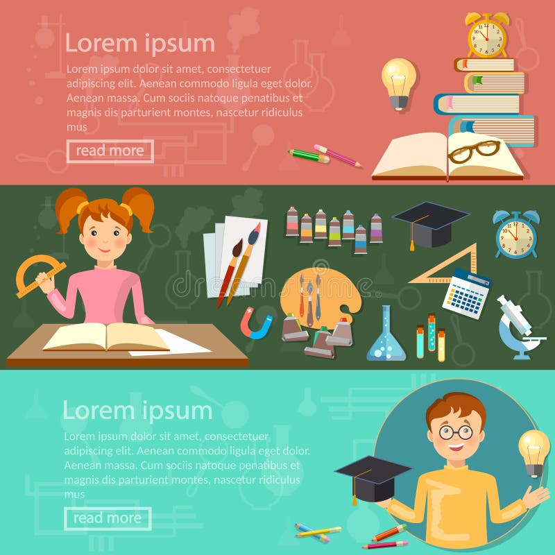 Education - set of banners stock vector. Illustration of college - 30953972