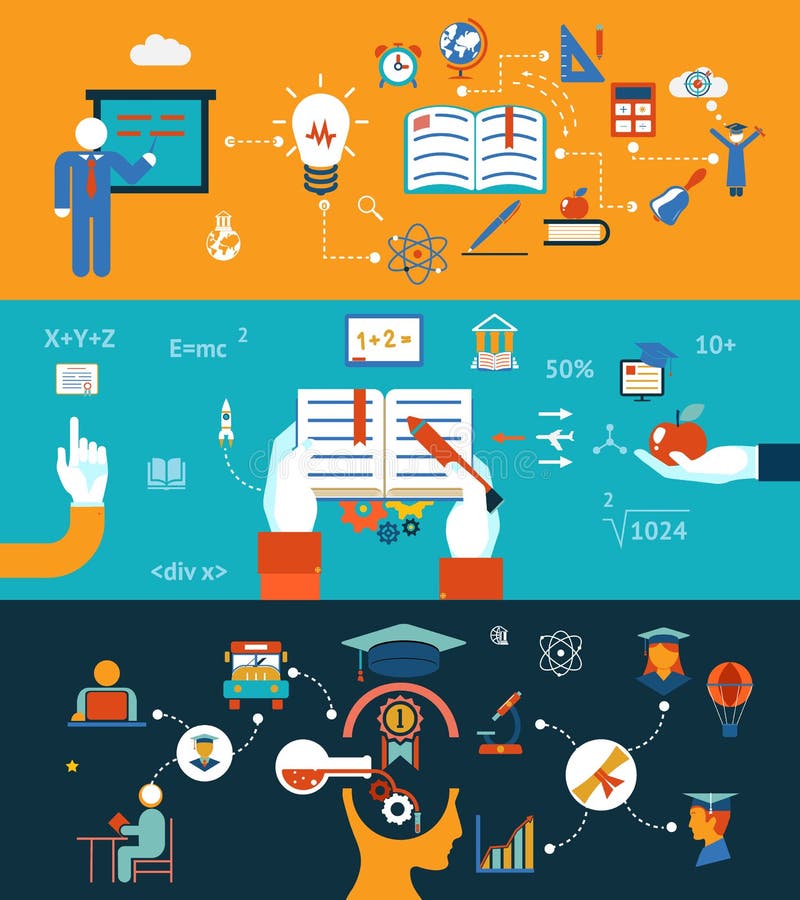 Education - set of banners stock vector. Illustration of college - 30953972