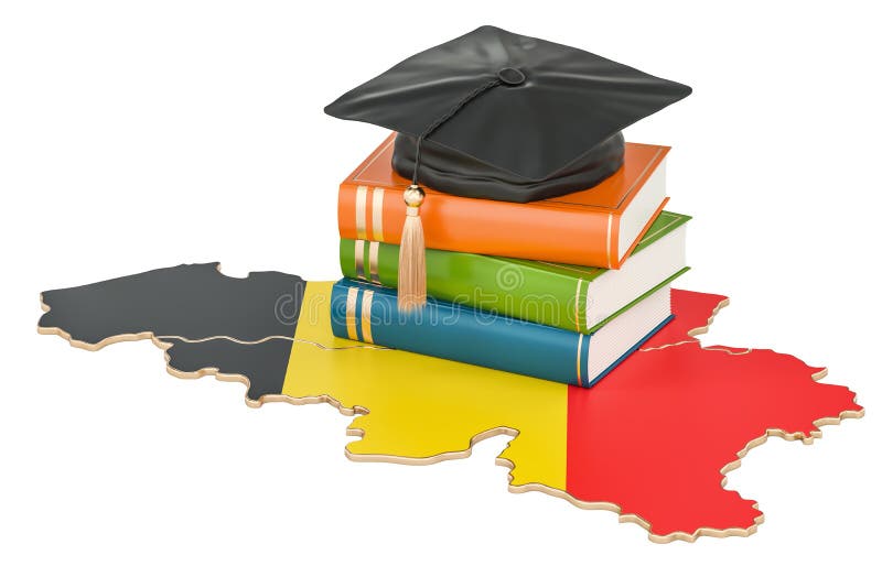 Education in Belgium Concept, 3D Rendering Stock Illustration ...