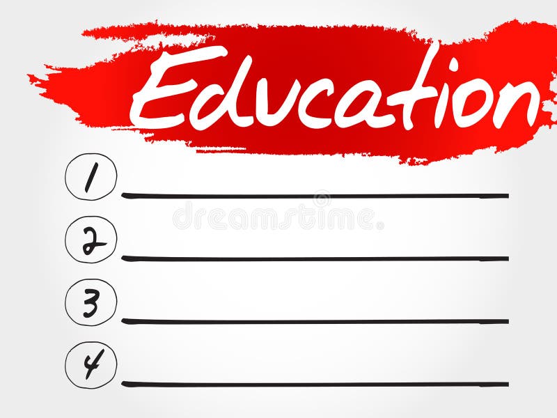 Education blank list stock illustration. Illustration of class - 205708754