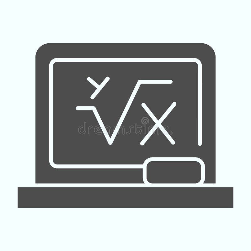 Education Board Solid Icon. Board with Math Formula Vector Illustration ...