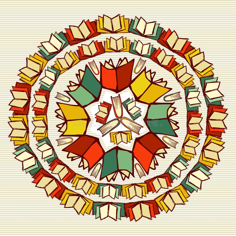 Education Books Back To School Mandala. Stock Vector - Illustration of ...