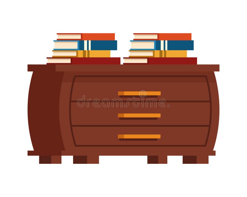 Education Books Piled Up on Drawer Stock Vector - Illustration of ...