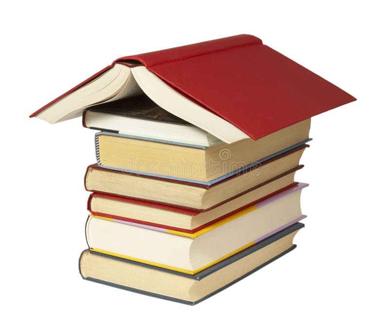 A Stack of Textbooks on White Stock Image - Image of copy, object: 11917389