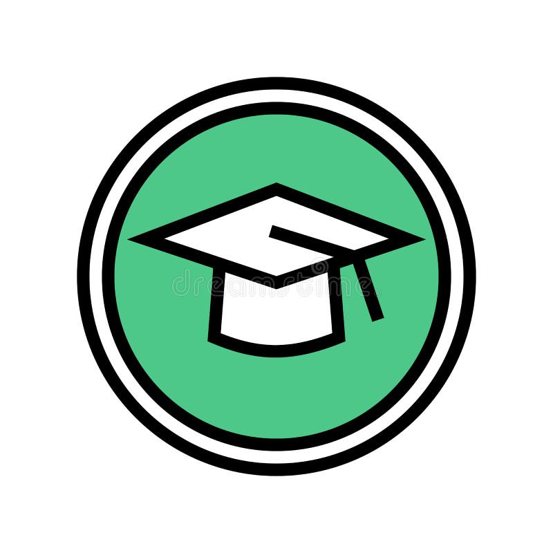 Education Building Sign Color Icon Vector Illustration Stock ...