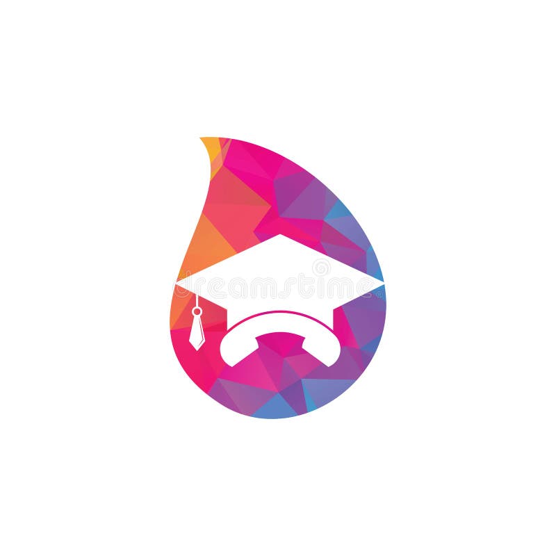 Education Call Drop Shape Concept Vector Logo Design Stock Vector ...