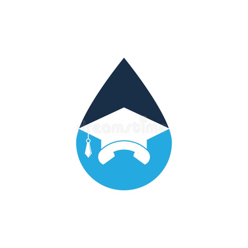 Education Call Drop Shape Concept Vector Logo Design Stock Vector ...