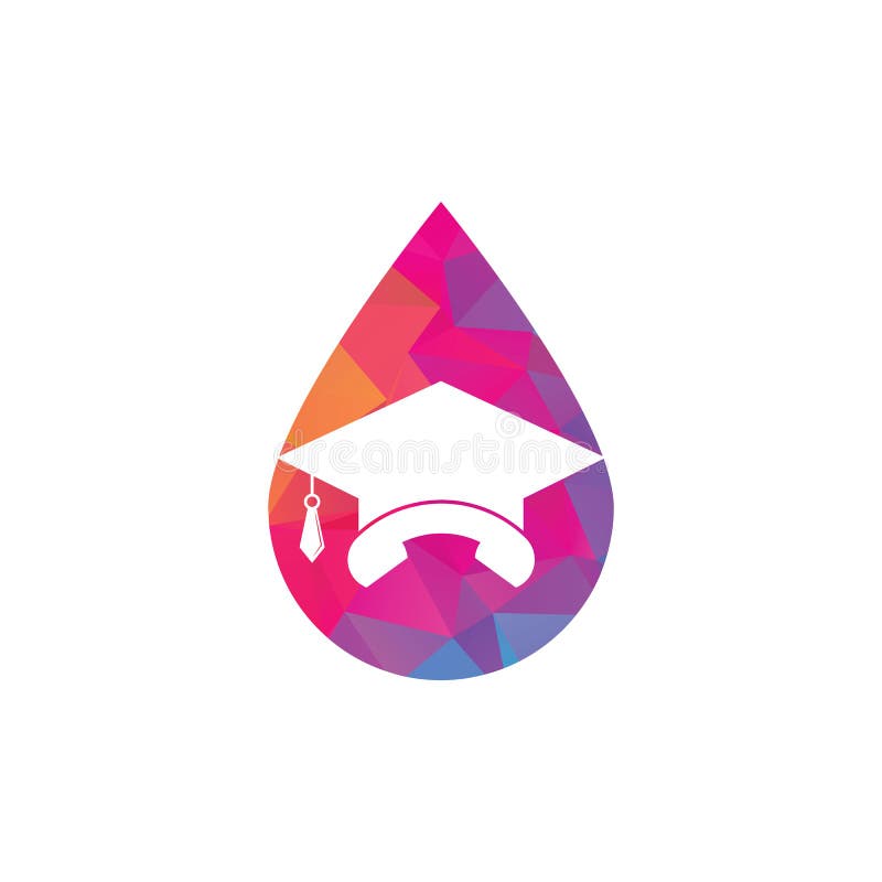 Education Call Drop Shape Concept Vector Logo Design Stock Vector ...