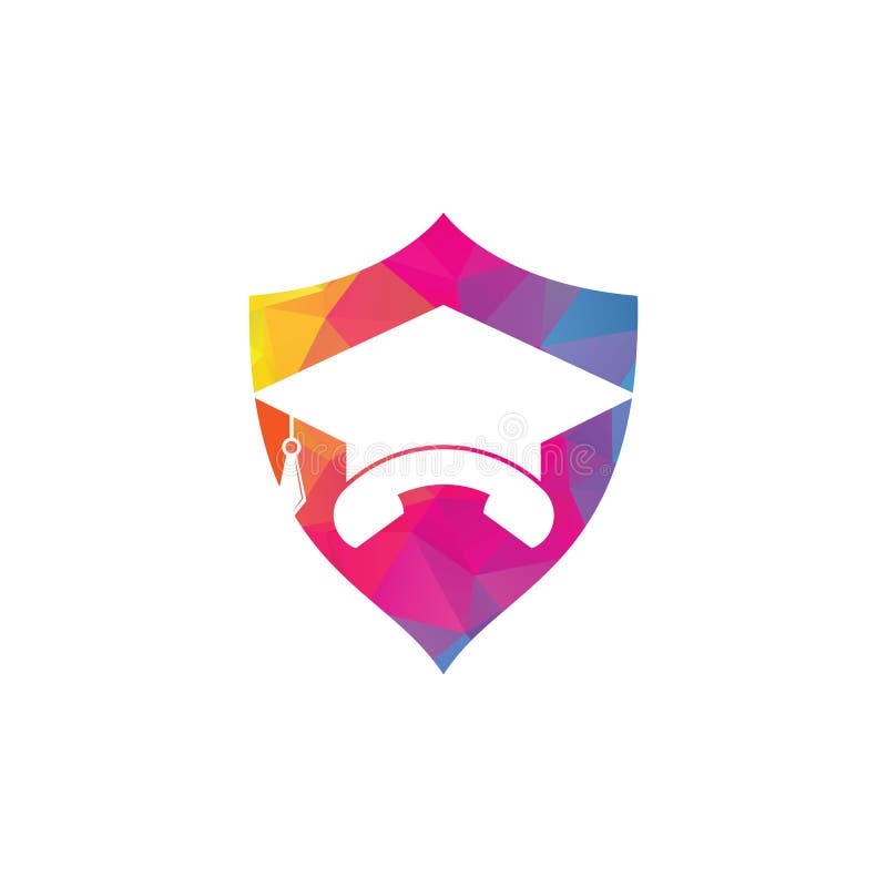 Education Call Shield Shape Concept Vector Logo Design Stock Vector ...
