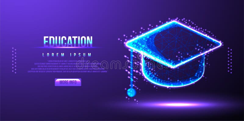 Education Cap, Low Poly Wireframe Vector Illustration Stock Vector ...