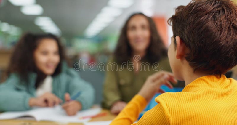 Education, Child and Boy in Library for Learning Support with Teacher ...