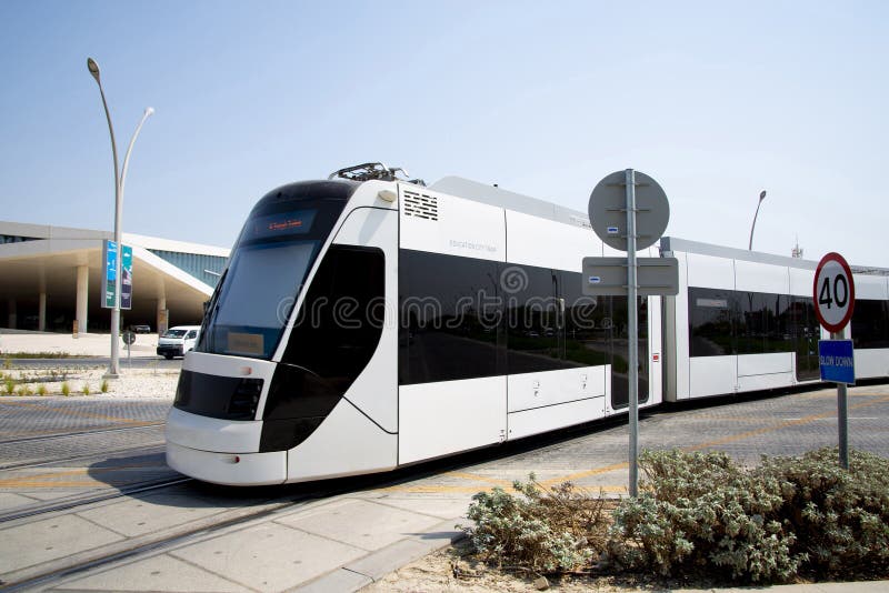 Education City Tram stock image. Image of city, outdoor - 273390641