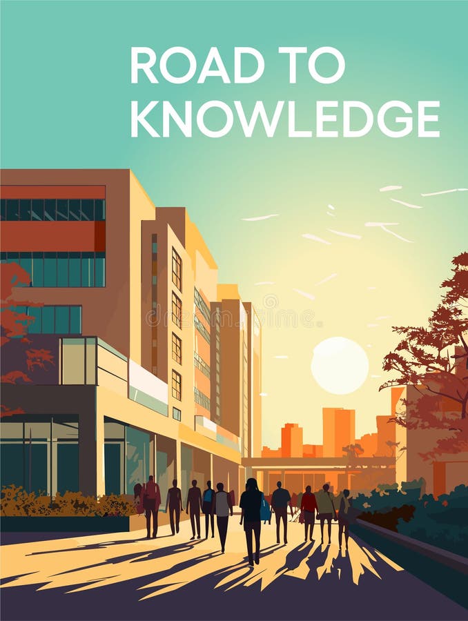 Education. College Building with Students Going To Lectures Stock ...