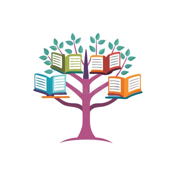 Education Concept: Book Tree Symbolizes Knowledge Growth and Learning ...