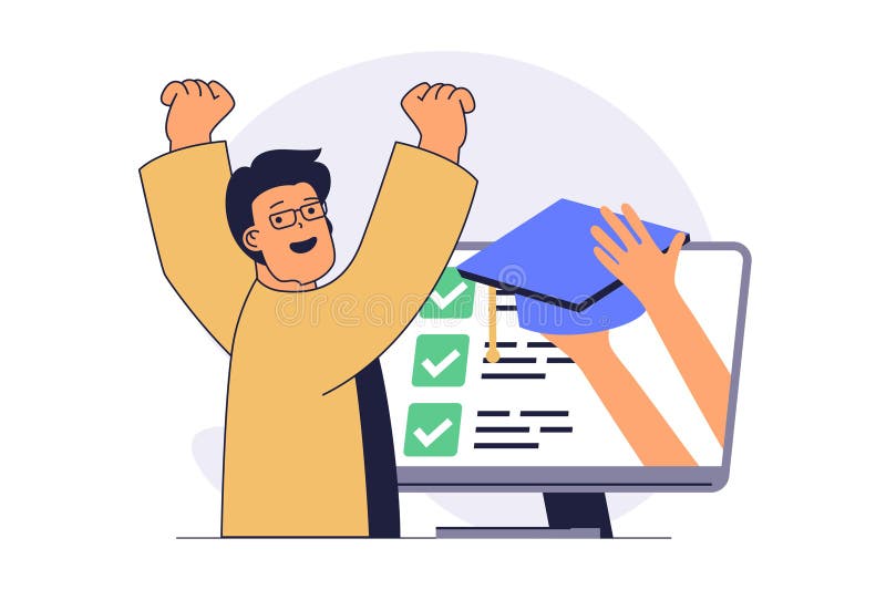 Man Online Test Vector Concept Stock Photos - Free & Royalty-Free Stock ...