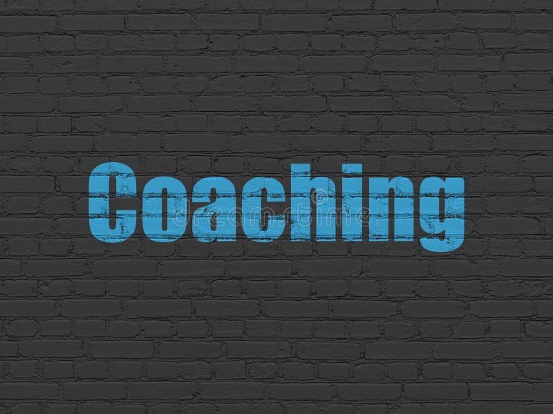 Education Concept: Coaching on Wall Background Stock Illustration ...