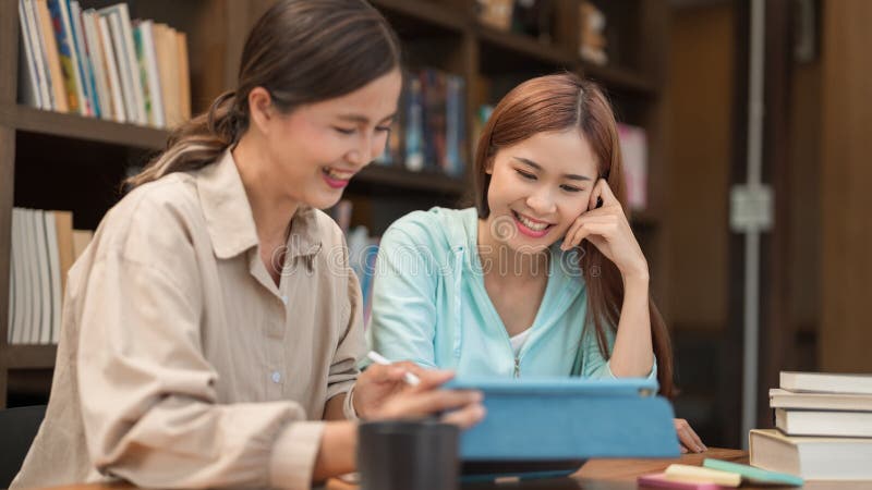 Education Concept, Female Tutor Pointing Math Quiz on Tablet and ...