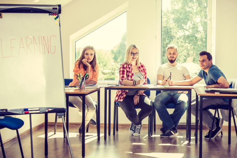 Students in Classroom during the Break Stock Image - Image of ...
