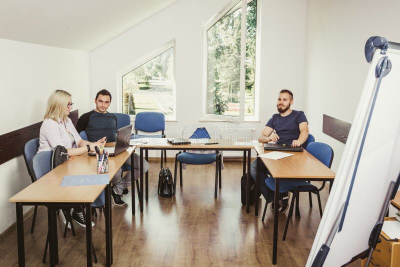 Students in Classroom during the Break Stock Image - Image of ...