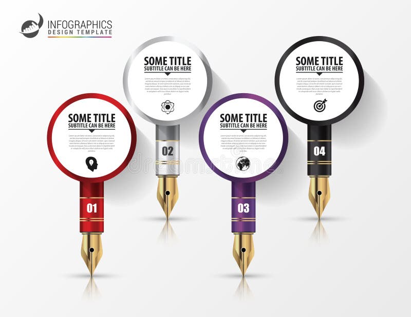 Education Concept. Infographics Design Template with Pen Stock Vector ...