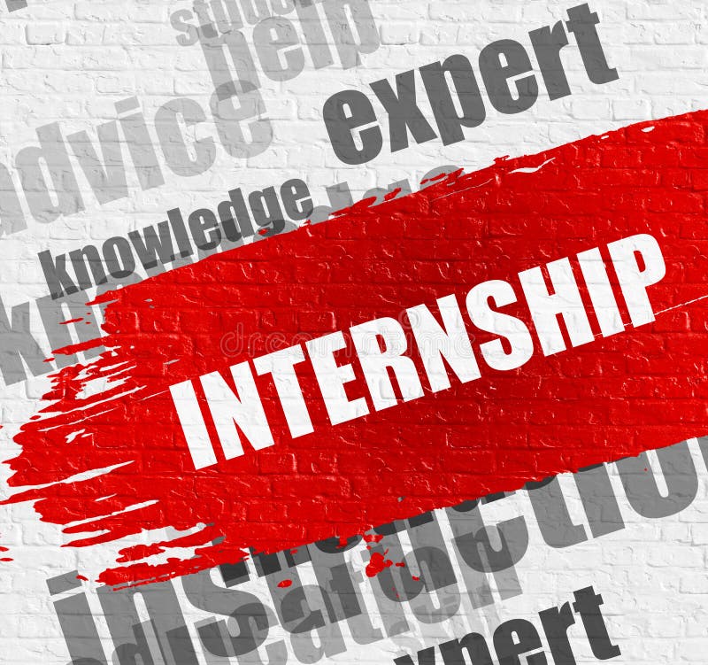 Internship Concept. Doodle Icons on Chalkboard. Stock Illustration ...