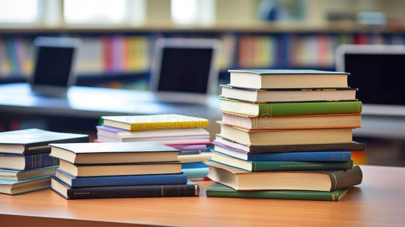 Books in the Library Ai Generative HD 8K Wallpaper Stock Photographic ...