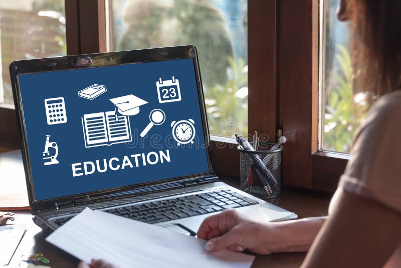 Education Concept on a Laptop Screen Stock Photo - Image of concept ...
