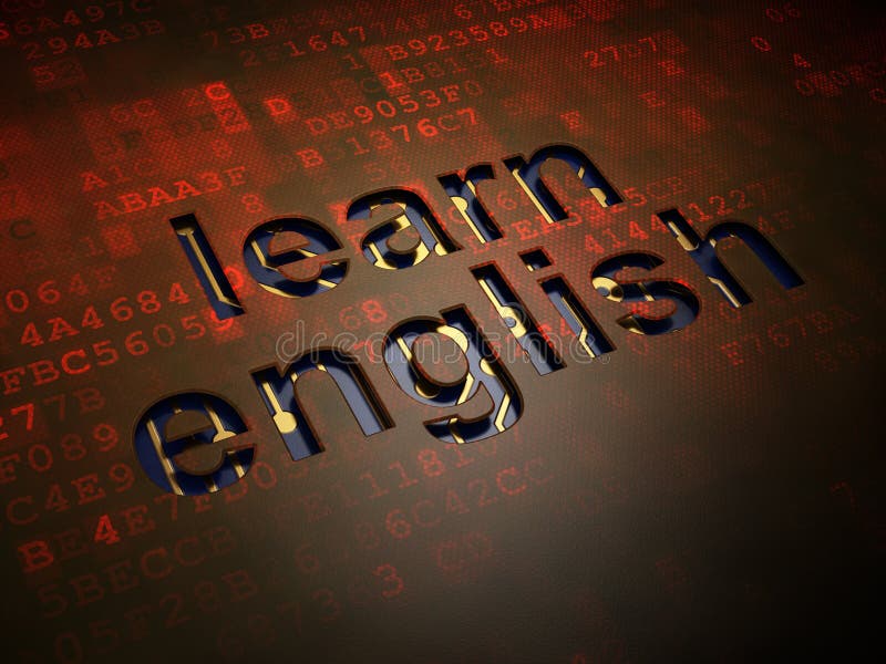 Education Concept: Learn English on Digital Screen Background Stock ...