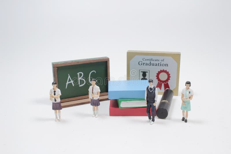 An Education Concept, the Mini Figure of Student Stock Photo - Image of ...